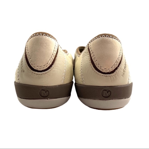 Merrell | Shoes | Merrell Pli Beige Leather Mary Jane Active Flats ...